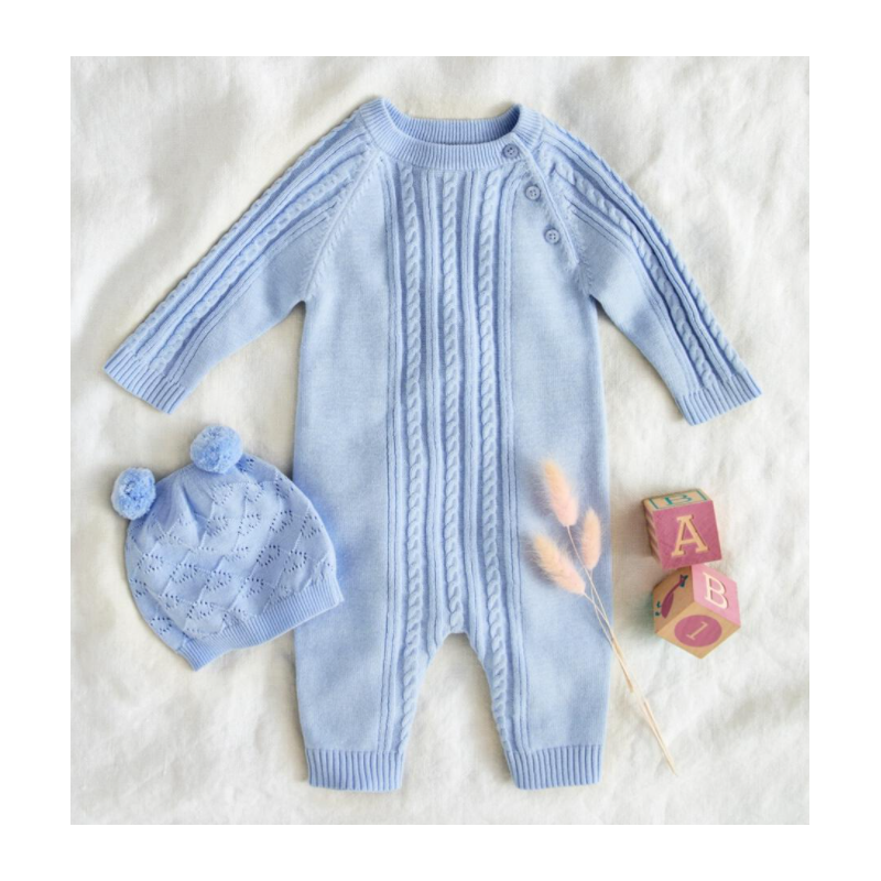 BK3133 Cable Romper | Blue – Hidden Valley Clothing